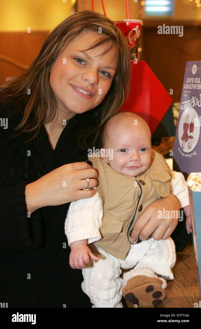 Reality TV star Jade Goody and her newborn son Freddie pose for ...