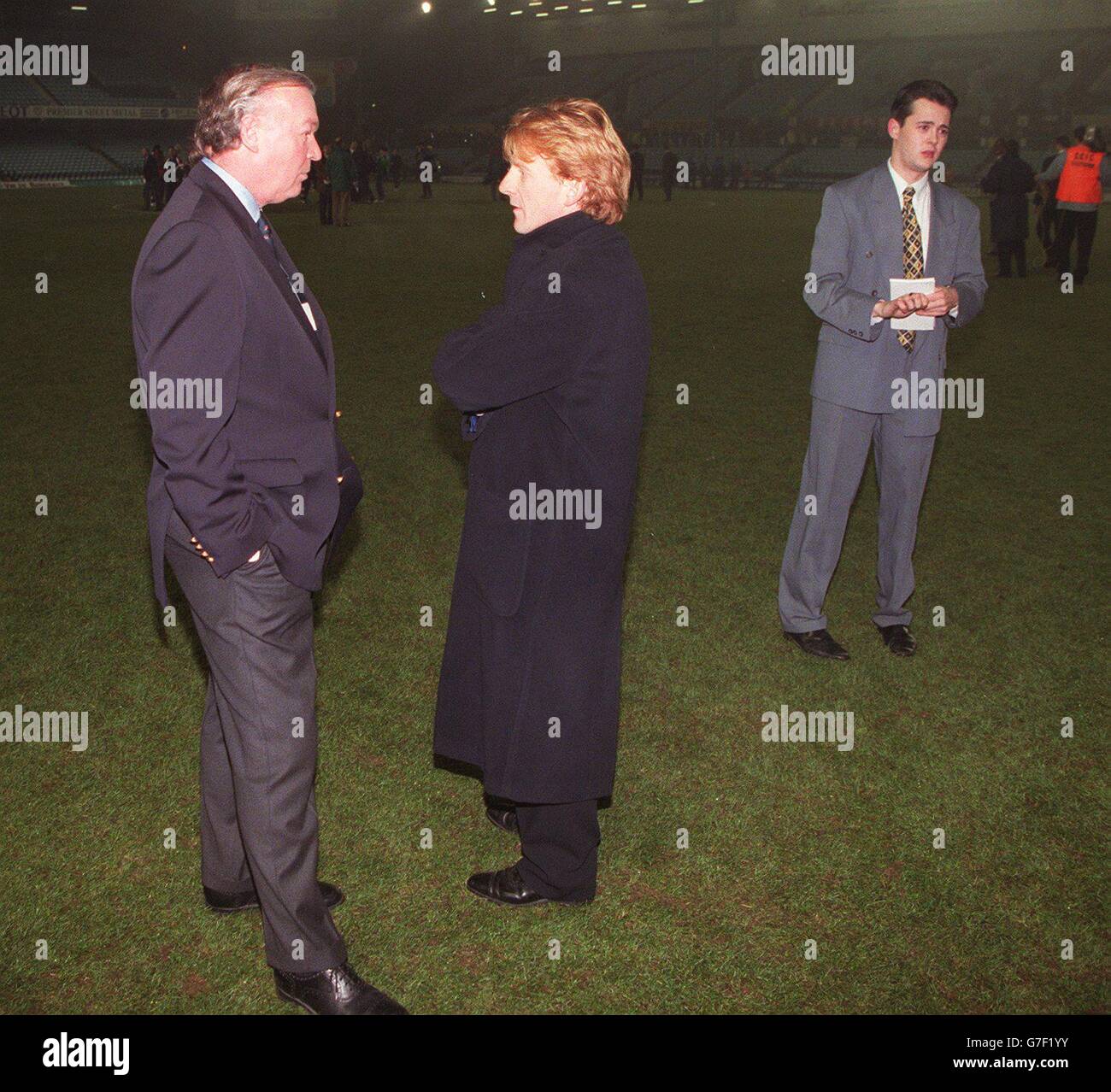Coventry City Manager Gordon Strachan talks with Bryan Richardson ...