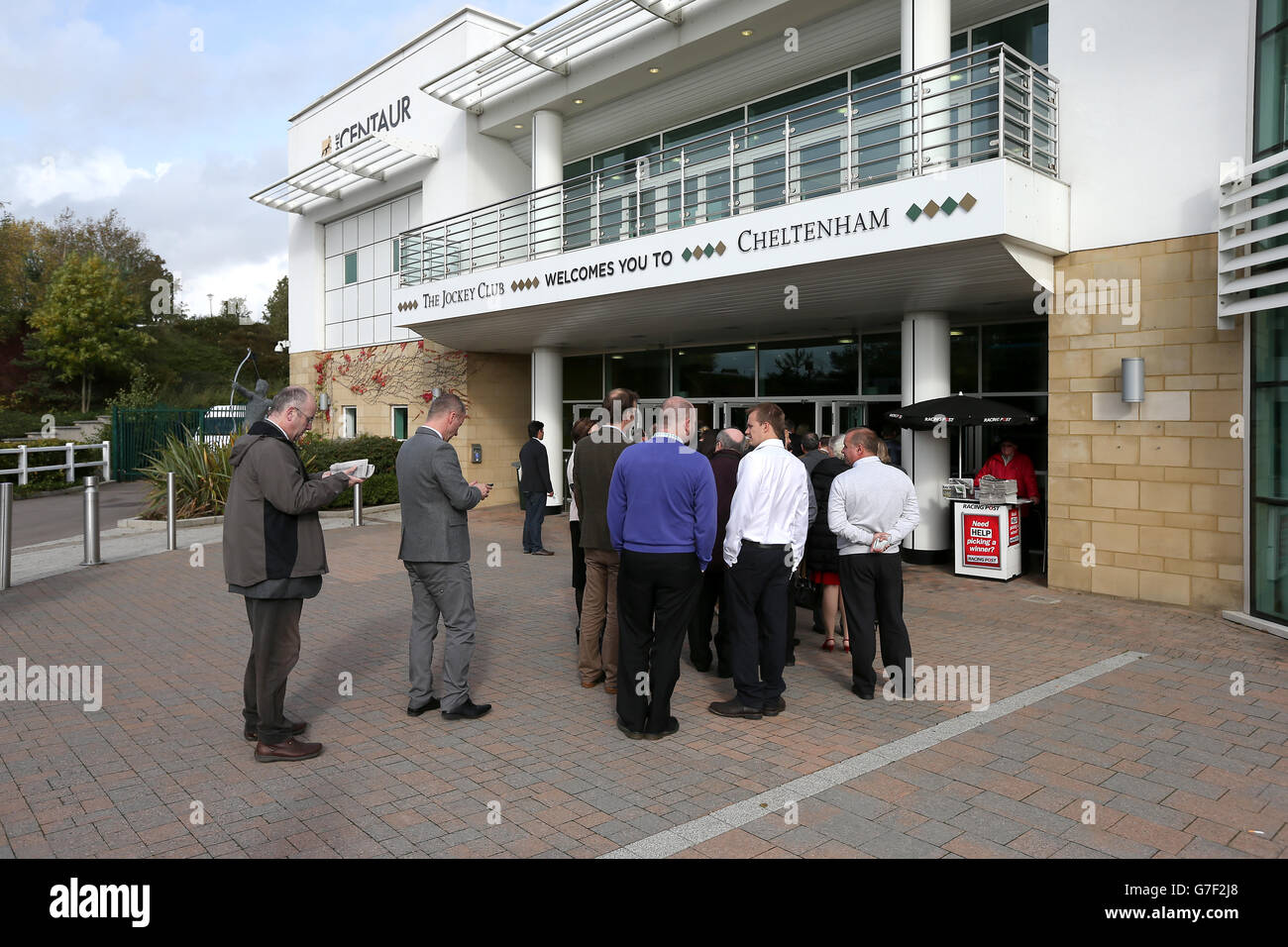 A general view of the entrance to cheltenham racecourse hi-res stock ...