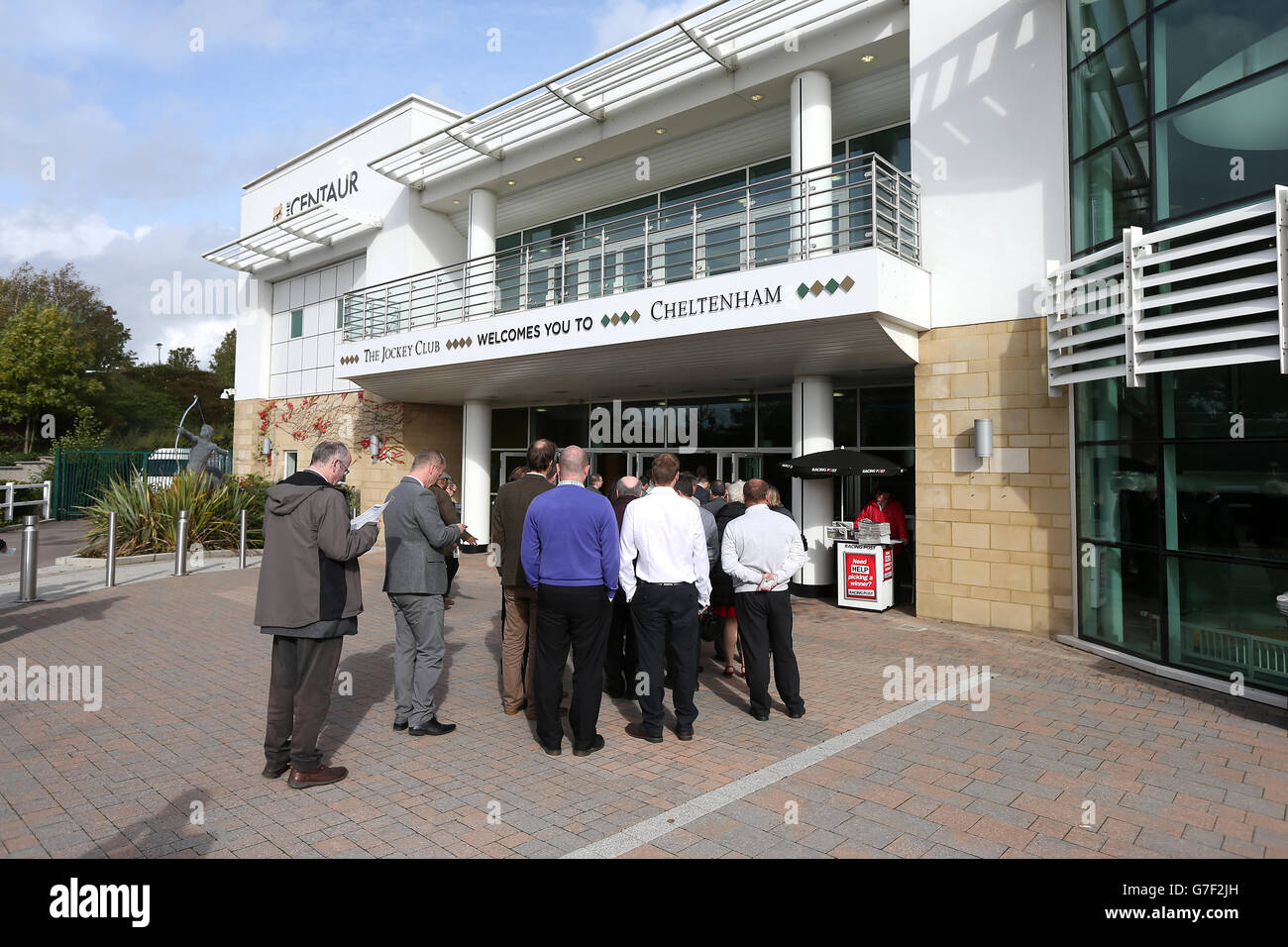 A general view of the entrance to cheltenham racecourse hi-res stock ...