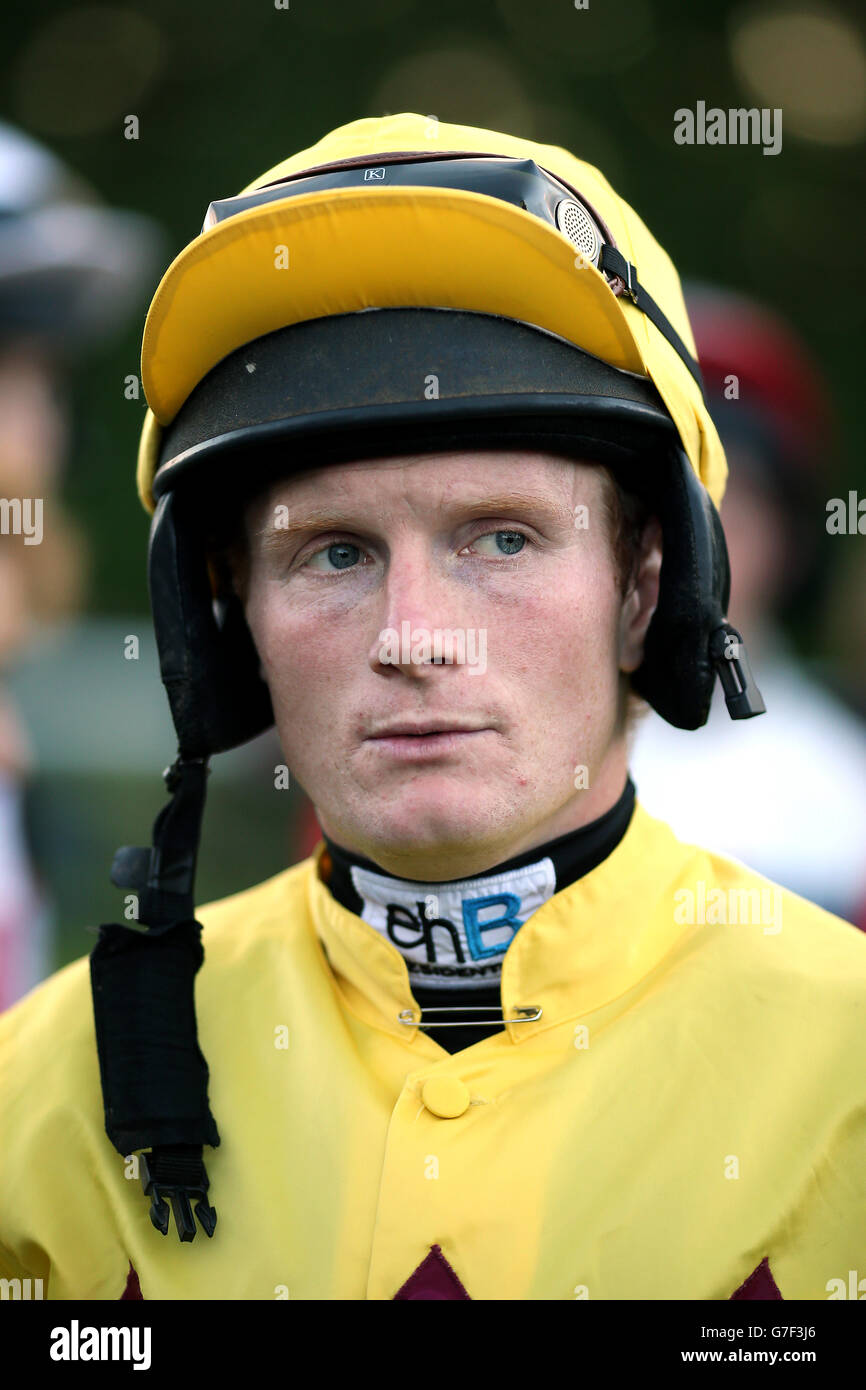 Jockey Charlie Poste prior to his ride on Under The Phone in the ...