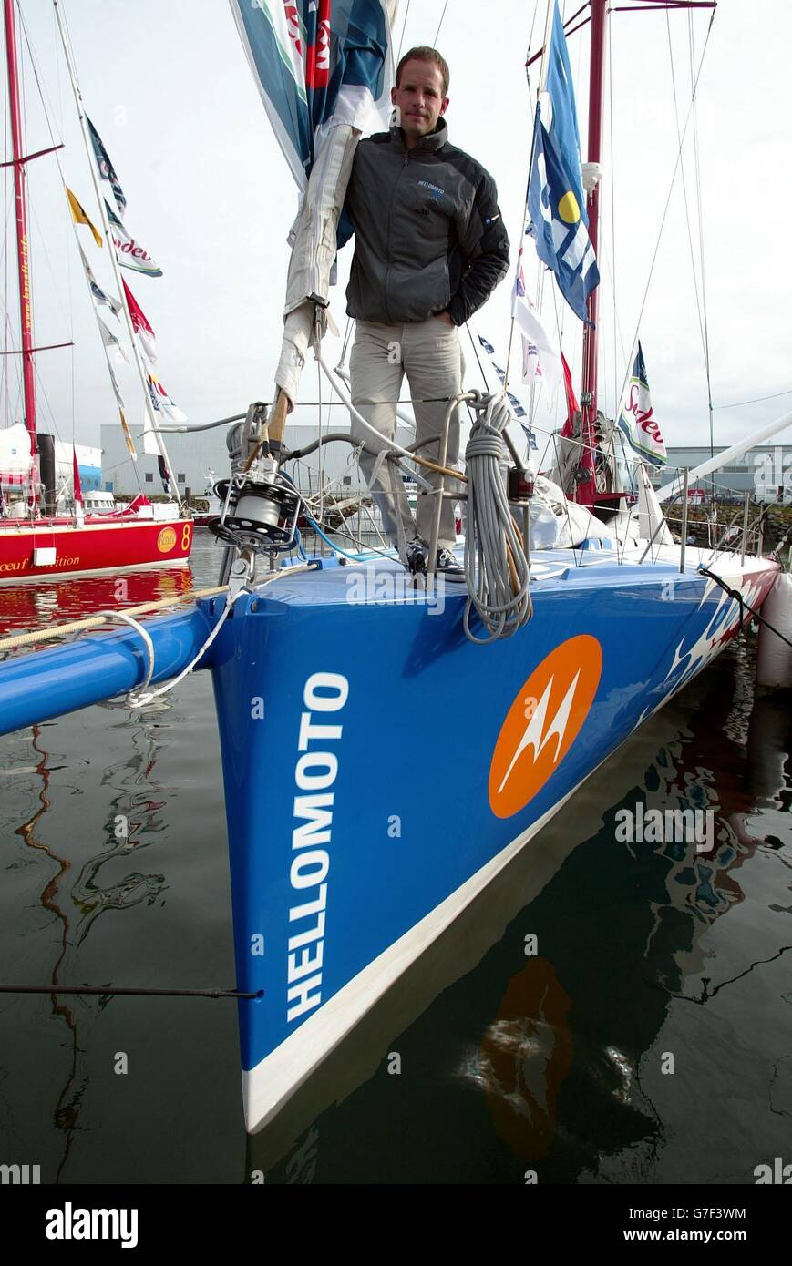 Preparing dive into shark infested waters repair damaged boat hi-res ...
