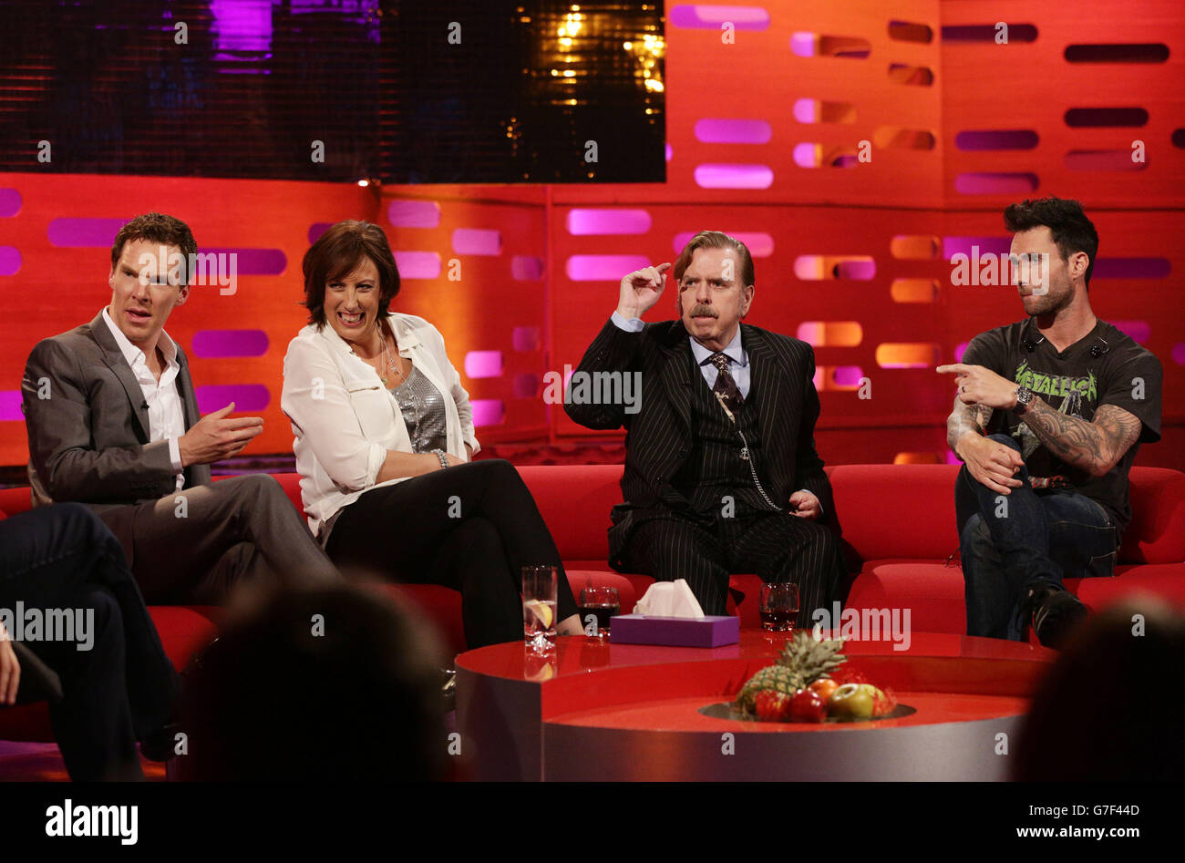 (left to right) Benedict Cumberbatch, Miranda Hart, Timothy Spall, and ...