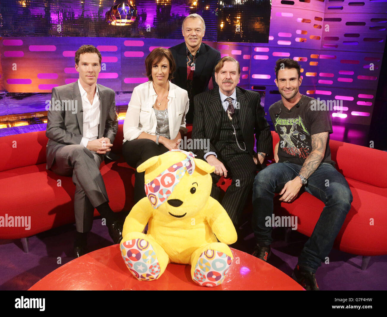 The host (top) with guests (left to right) Benedict Cumberbatch ...