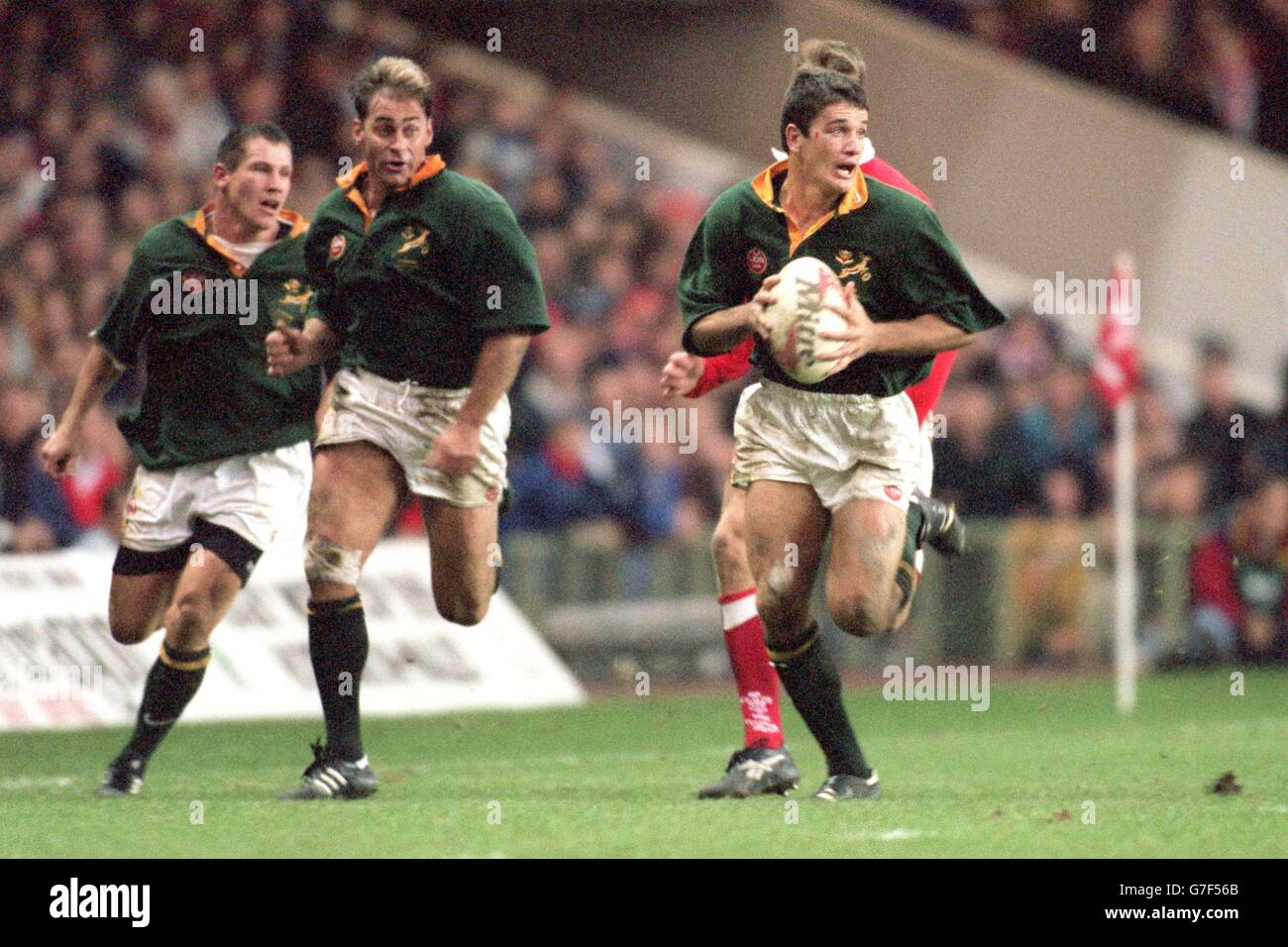 International Rugby. Wales -v- South Africa. Joost Van Der Westhuizen ...