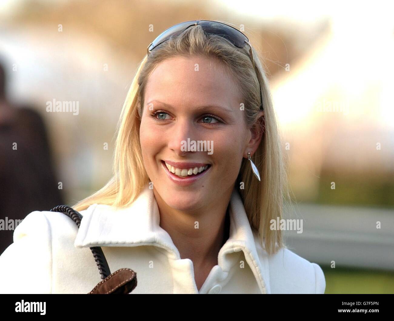 Zara Phillips at Cheltenham races where she made the presentations ...