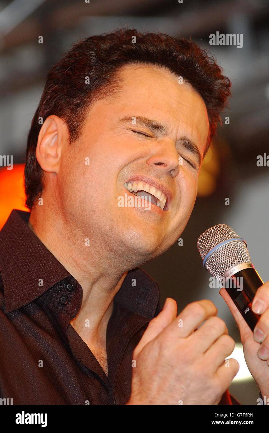American singer Donny Osmond during a in-store gig and signing, at HMV ...