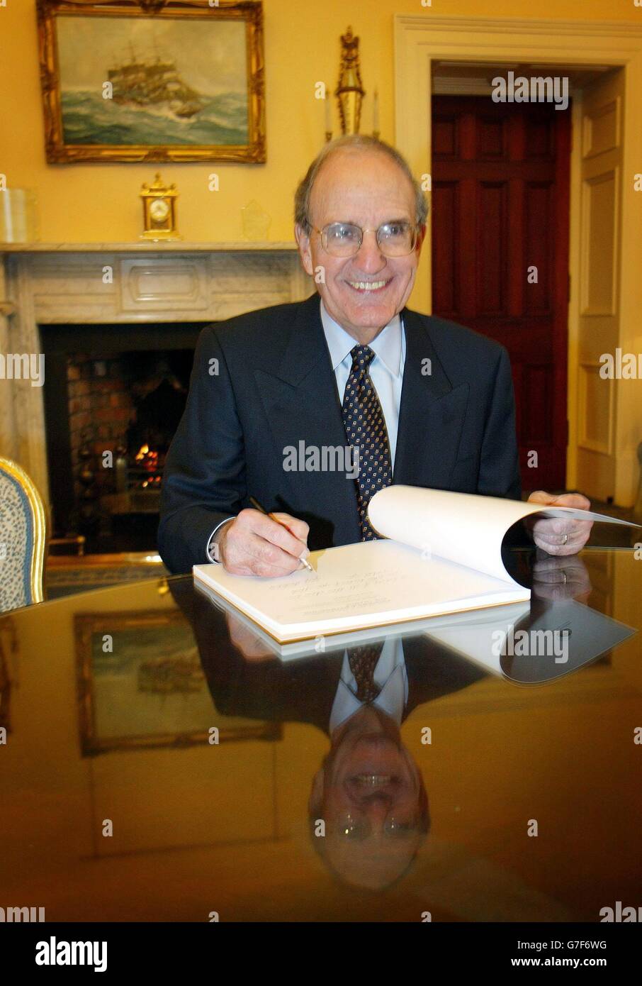 Senator George Mitchell,in Belfast,where he addressed the 25th ...