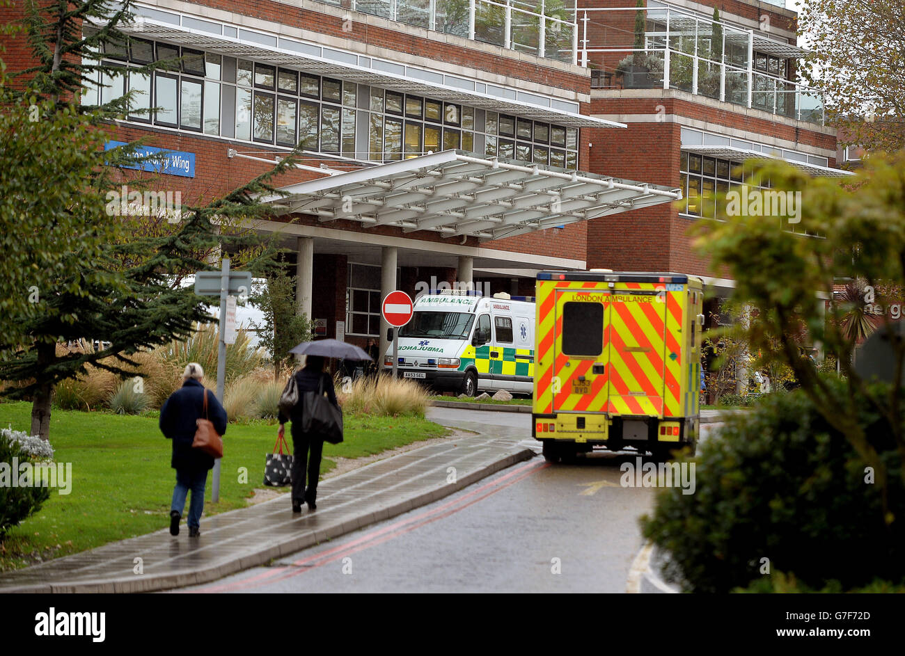 The main road entrance for St George's Hospital in Tooting, south west ...