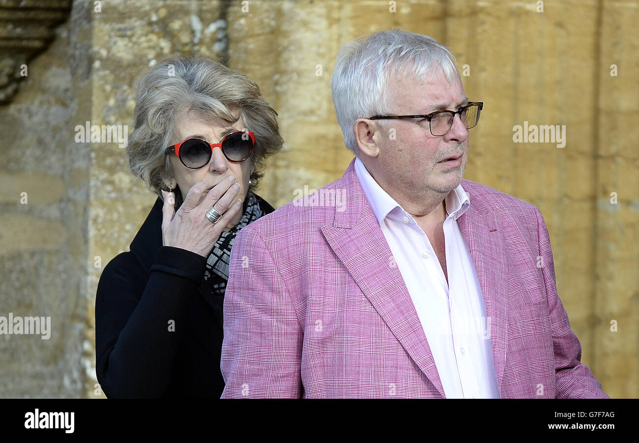 Christopher Biggins and Maureen Lipman after the funeral of Lynda ...