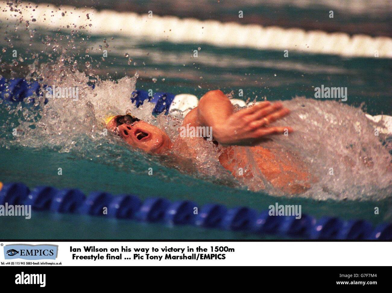 Ian Wilson on his way to victory in the 1500m Freestyle final Stock ...