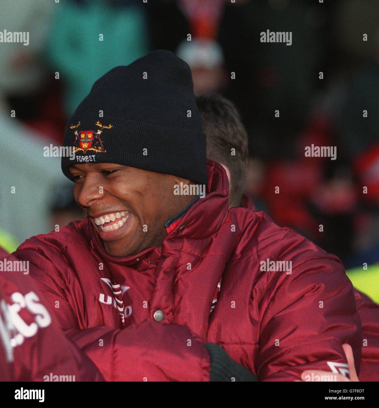 Nottingham forest on the bench before the game hi-res stock photography ...