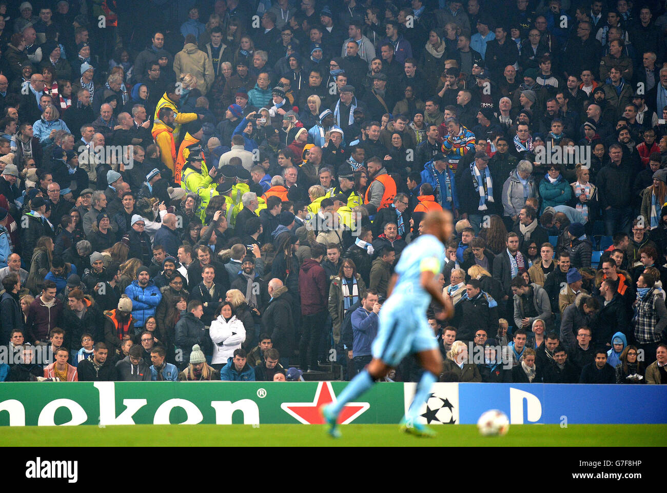 Etihad stadium cska moscow fans in the stands hi-res stock photography ...