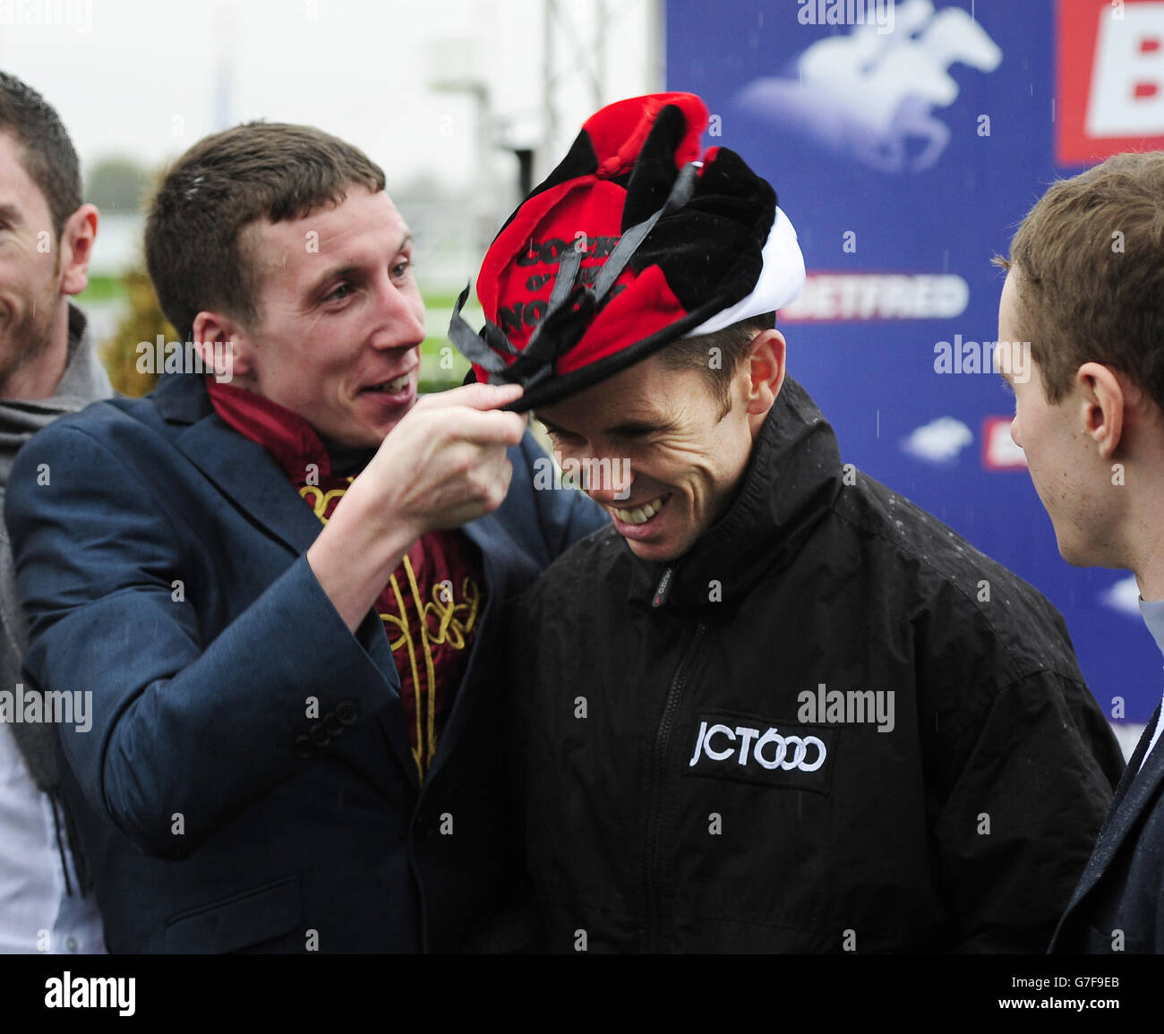Jockey Graham Lee receives his Cock of the North cap as Champion ...