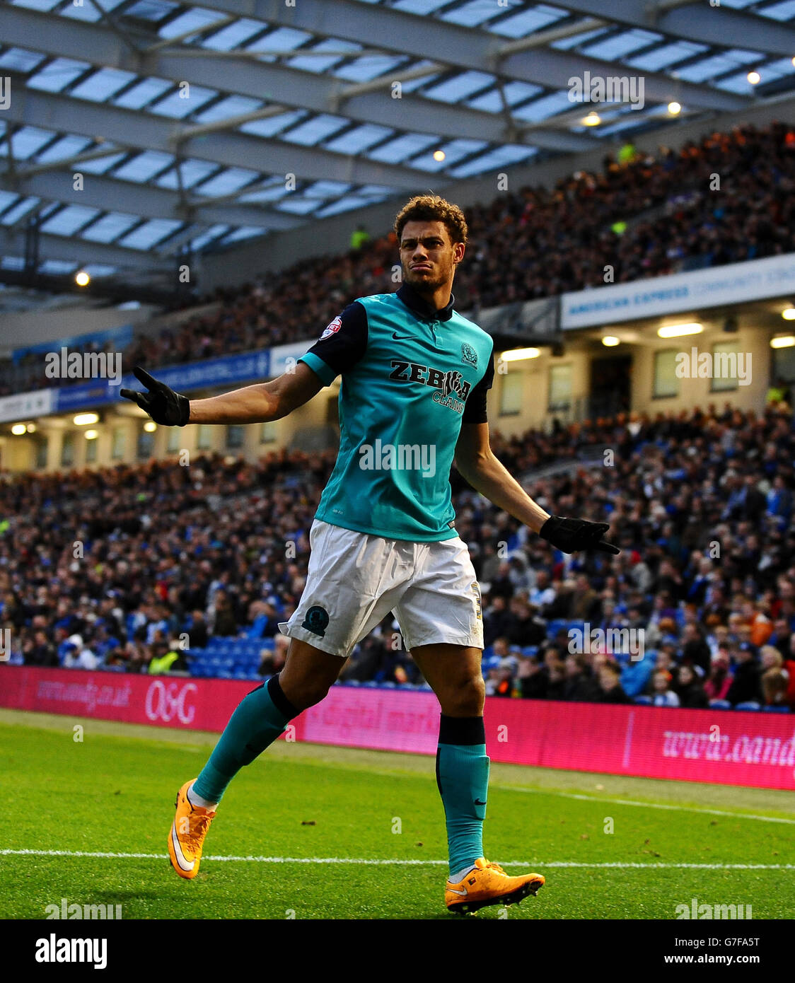 Blackburn Rovers' Rudy Gestede celebrates after scoring to make the ...