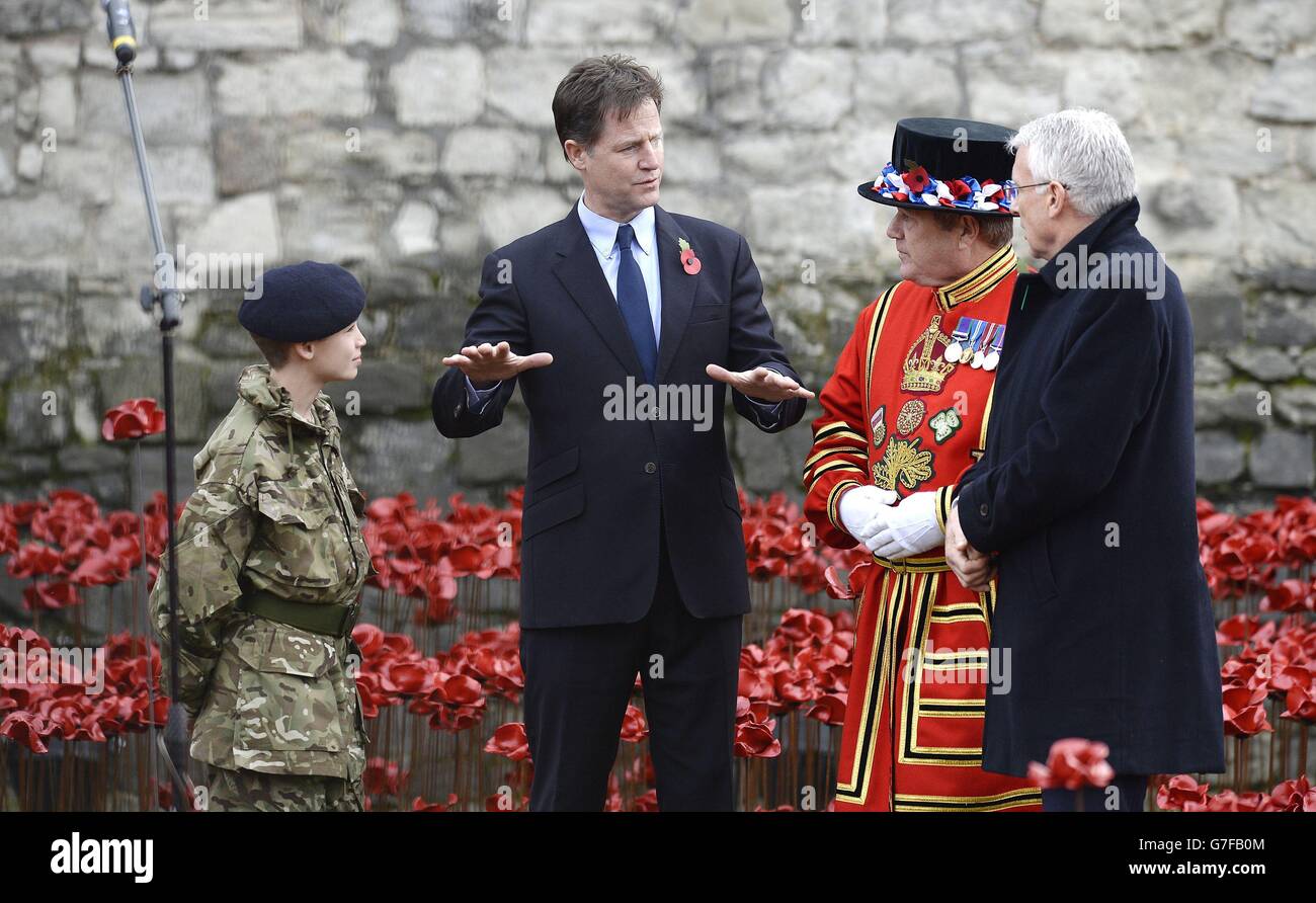 Deputy Prime minister Nick Clegg (second left) with Cadet Harry Hayes ...