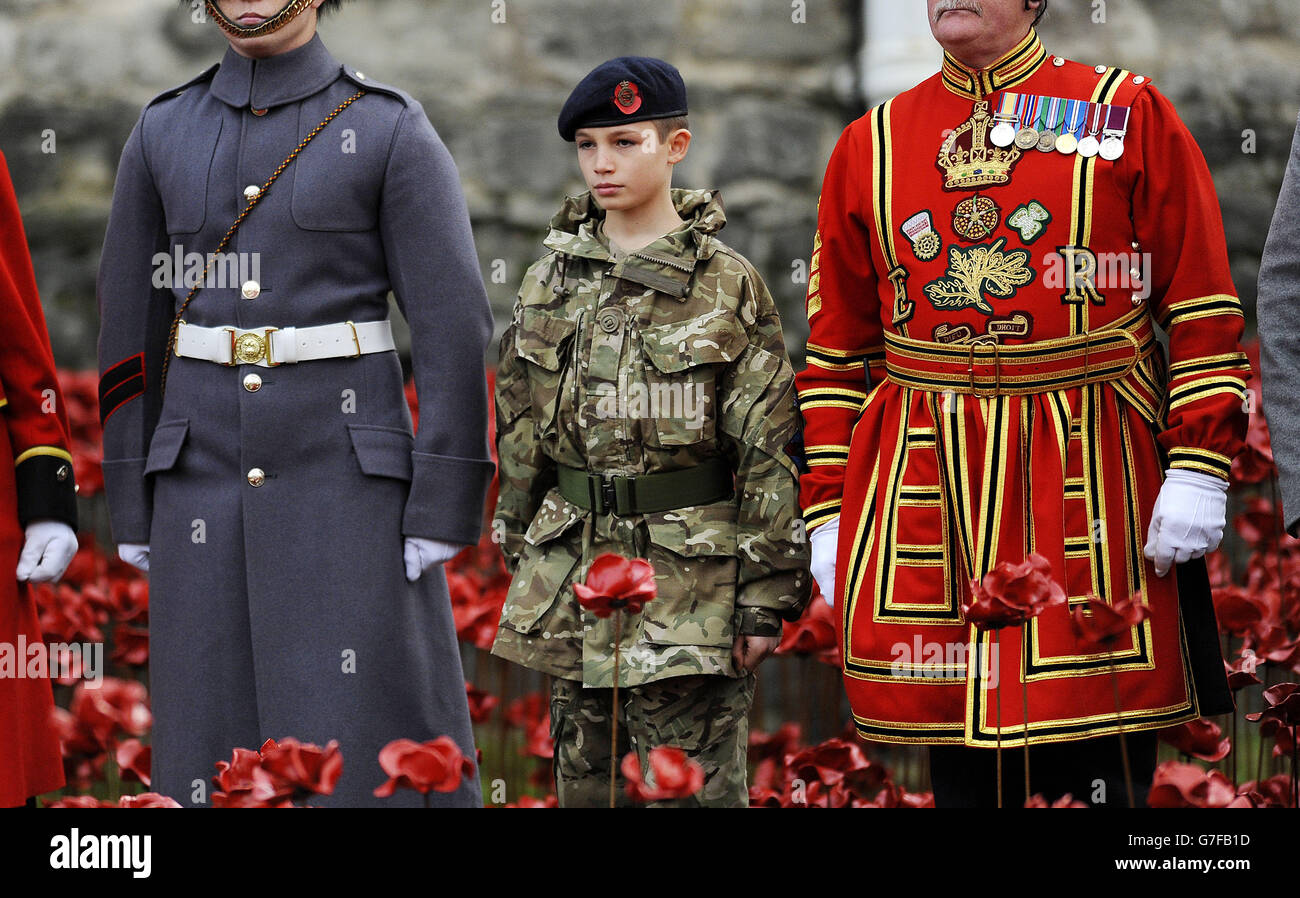 Cadet Harry Hayes, 13, at the laying of the final poppy at the art ...