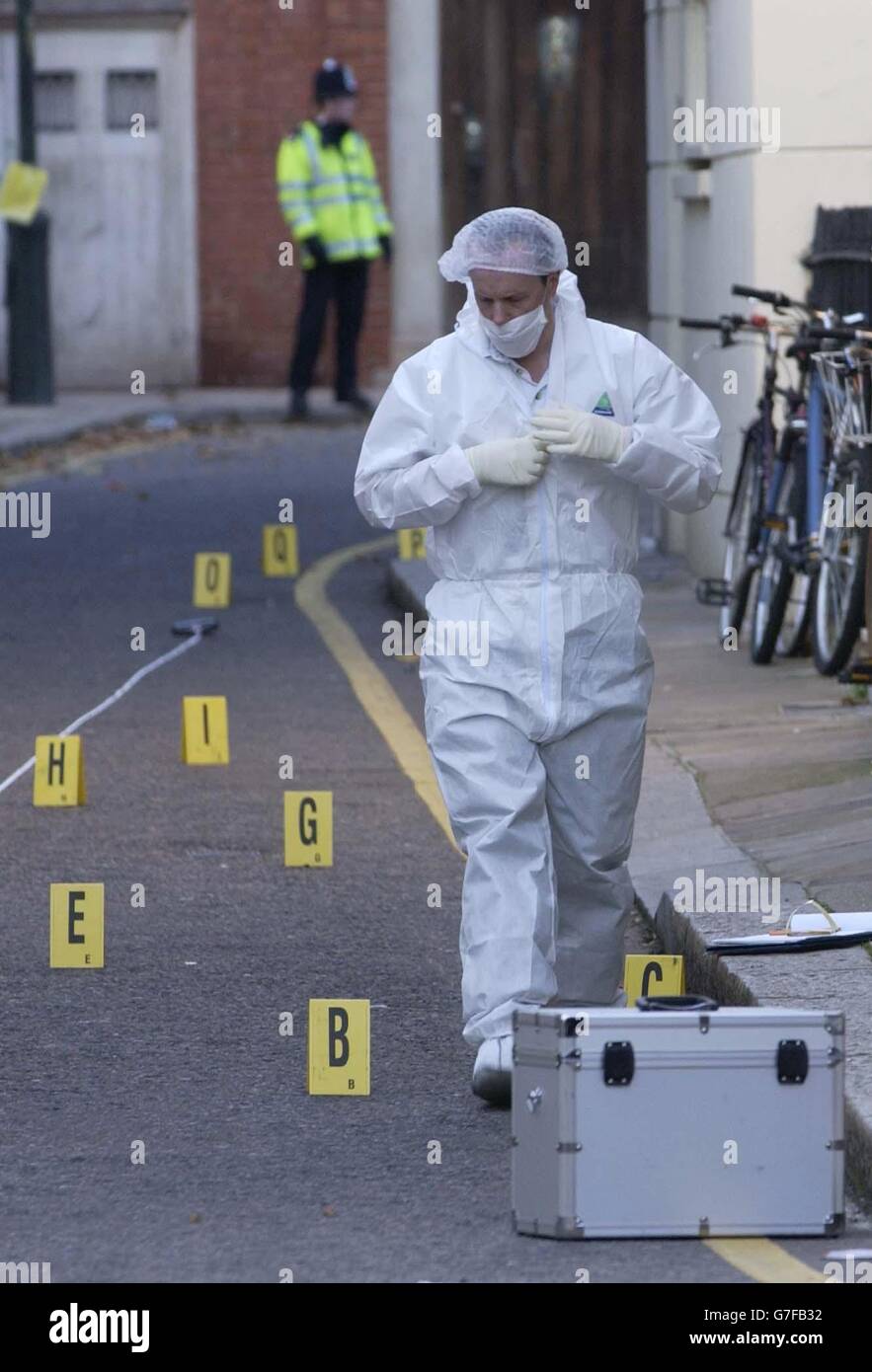 Police activity outside the house in Upper Cheyne Row in Chelsea, south ...