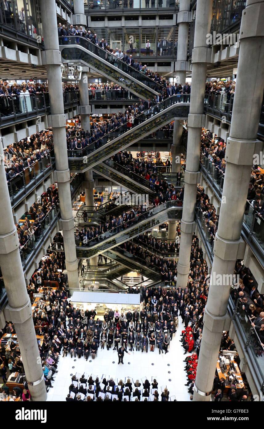 Workers inside the the Lloyds building in central London during a ...