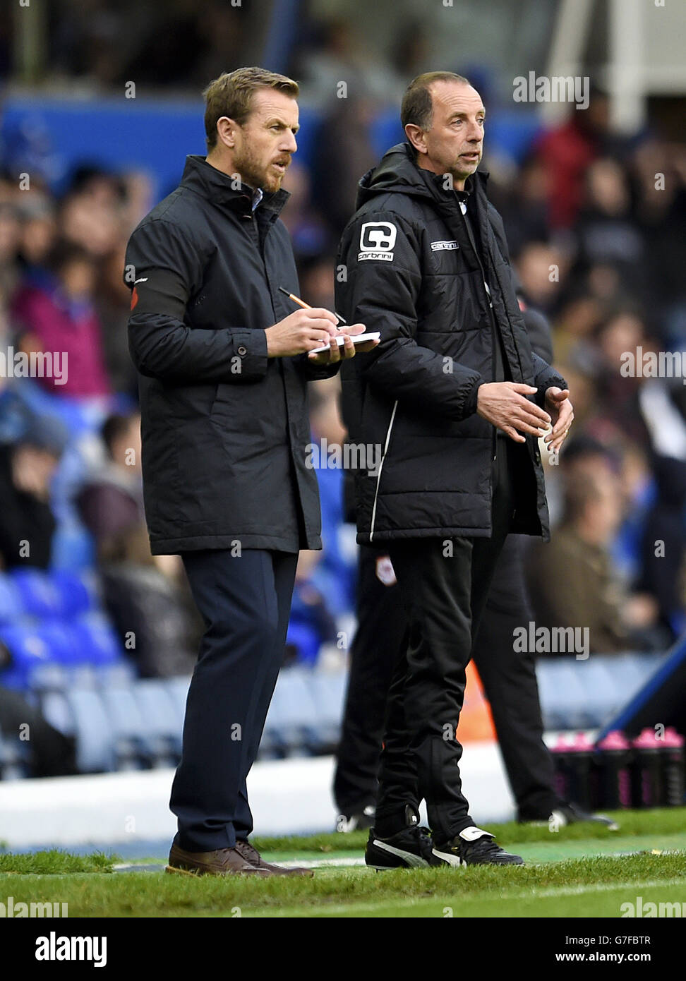 Birmingham City's manager Gary Rowett (left) with assistant Kevin ...