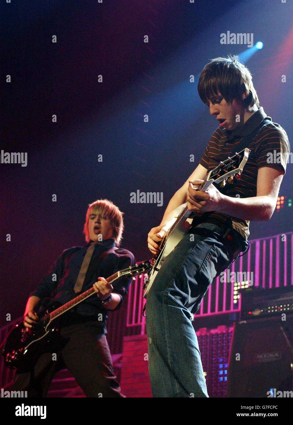 Pop group McFly perform live during the Christmas in Popworld music ...