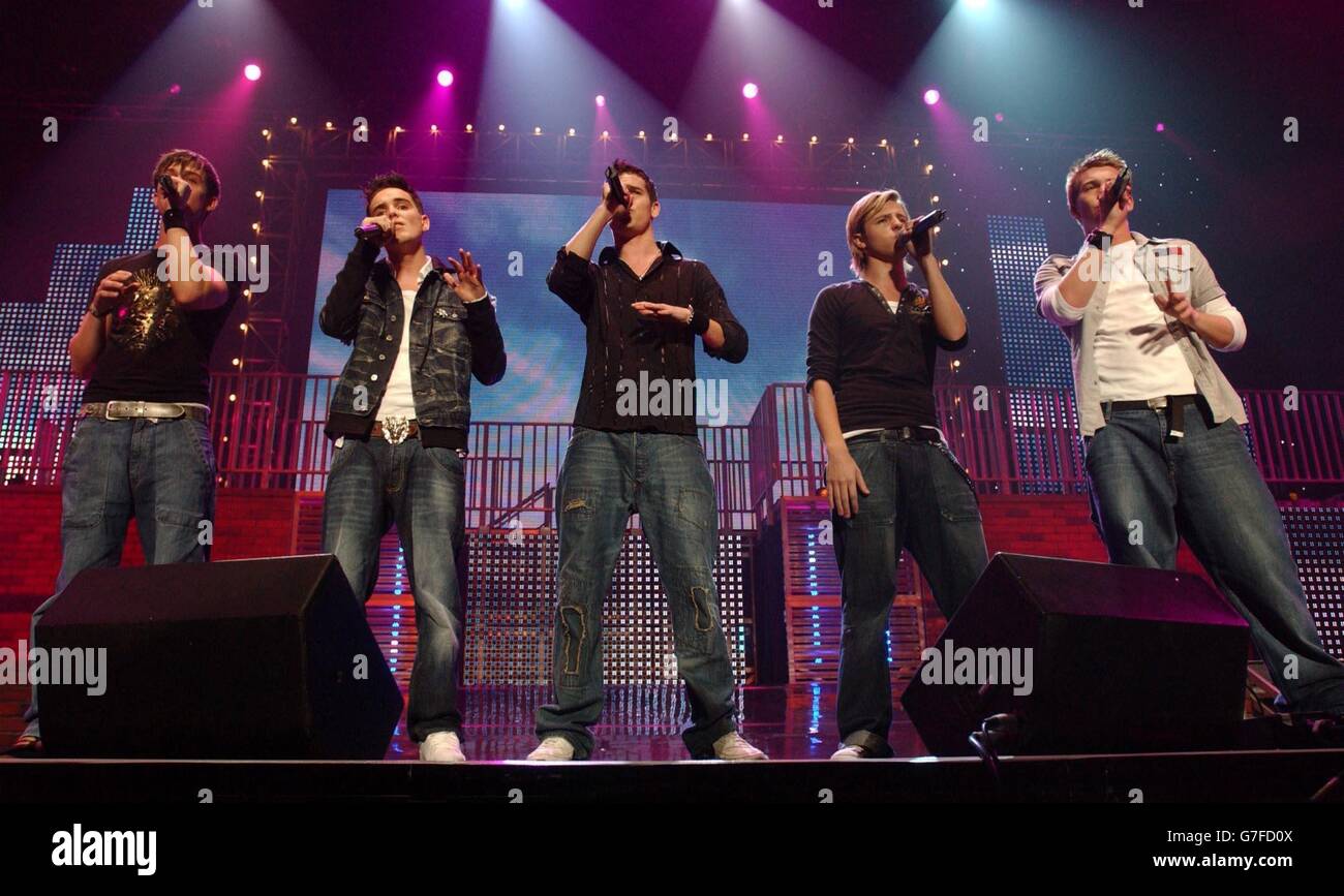 Boyband V performing during the Christmas in Popworld music concert - a ...