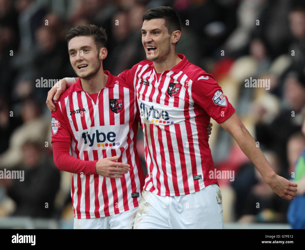 Exeter City's Graham Cummins celebrates scoring the second goal against ...