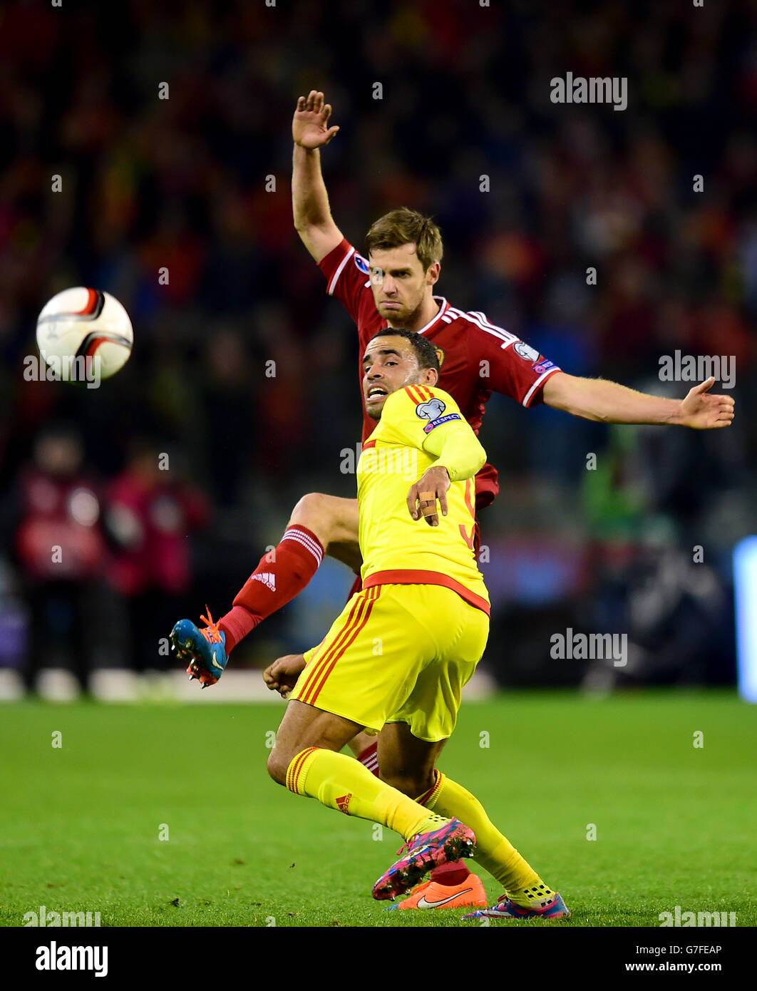 Wales' Hal Robson-Kanu in action during the UEFA Euro 2016 Qualifying ...