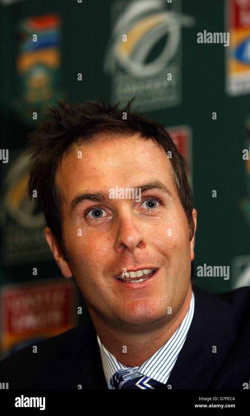 England cricket captain Michael Vaughan during a press conference in ...