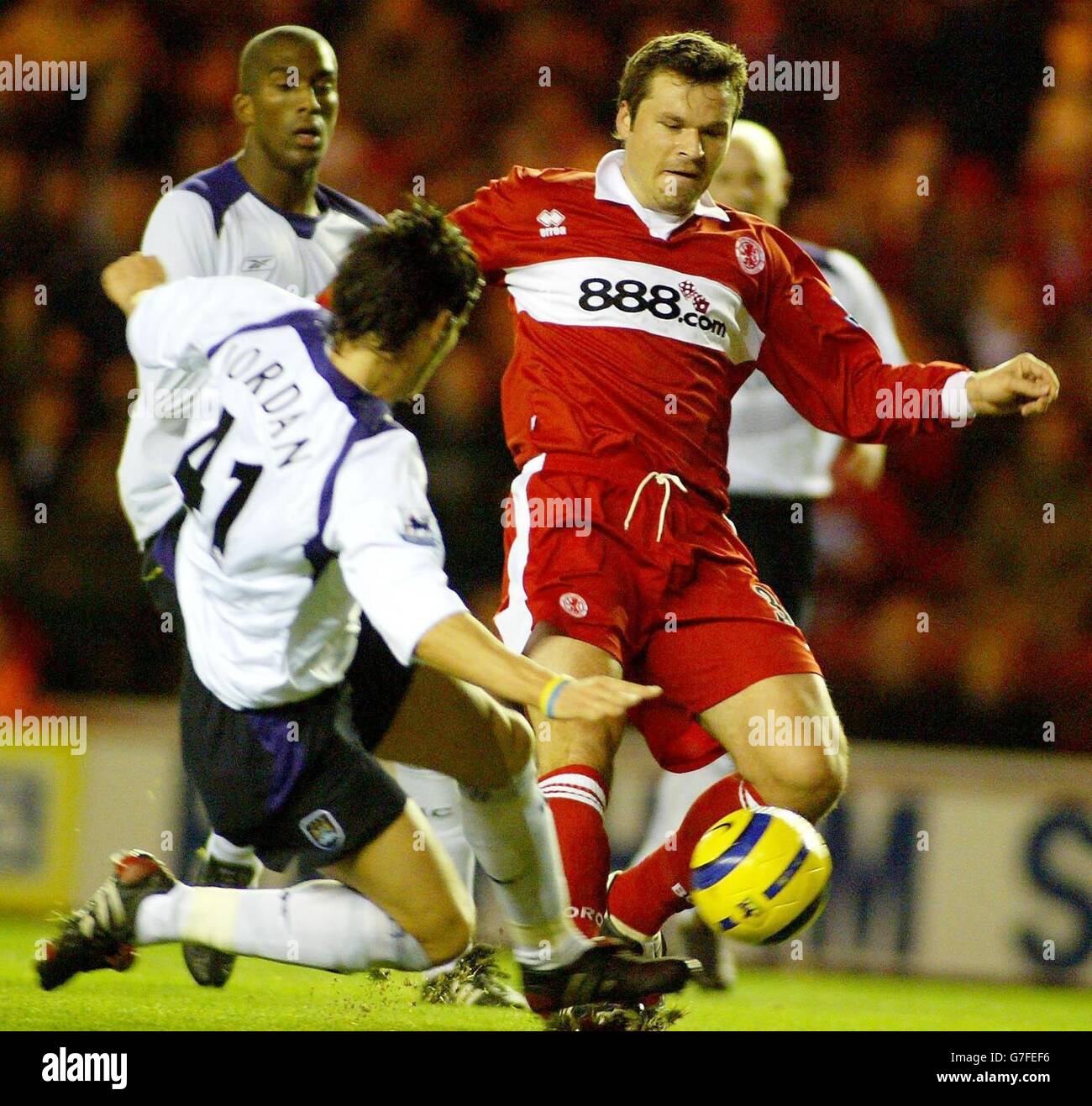 Middlesbrough's Mark Viduka scores the opening goal past Manchester ...