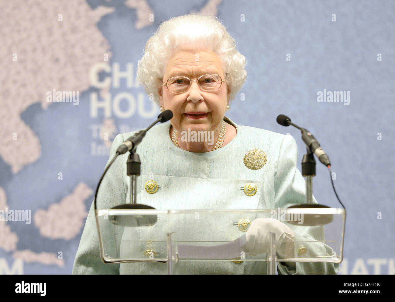 Queen Elizabeth II gives a speech as during a visit to launch The Queen ...