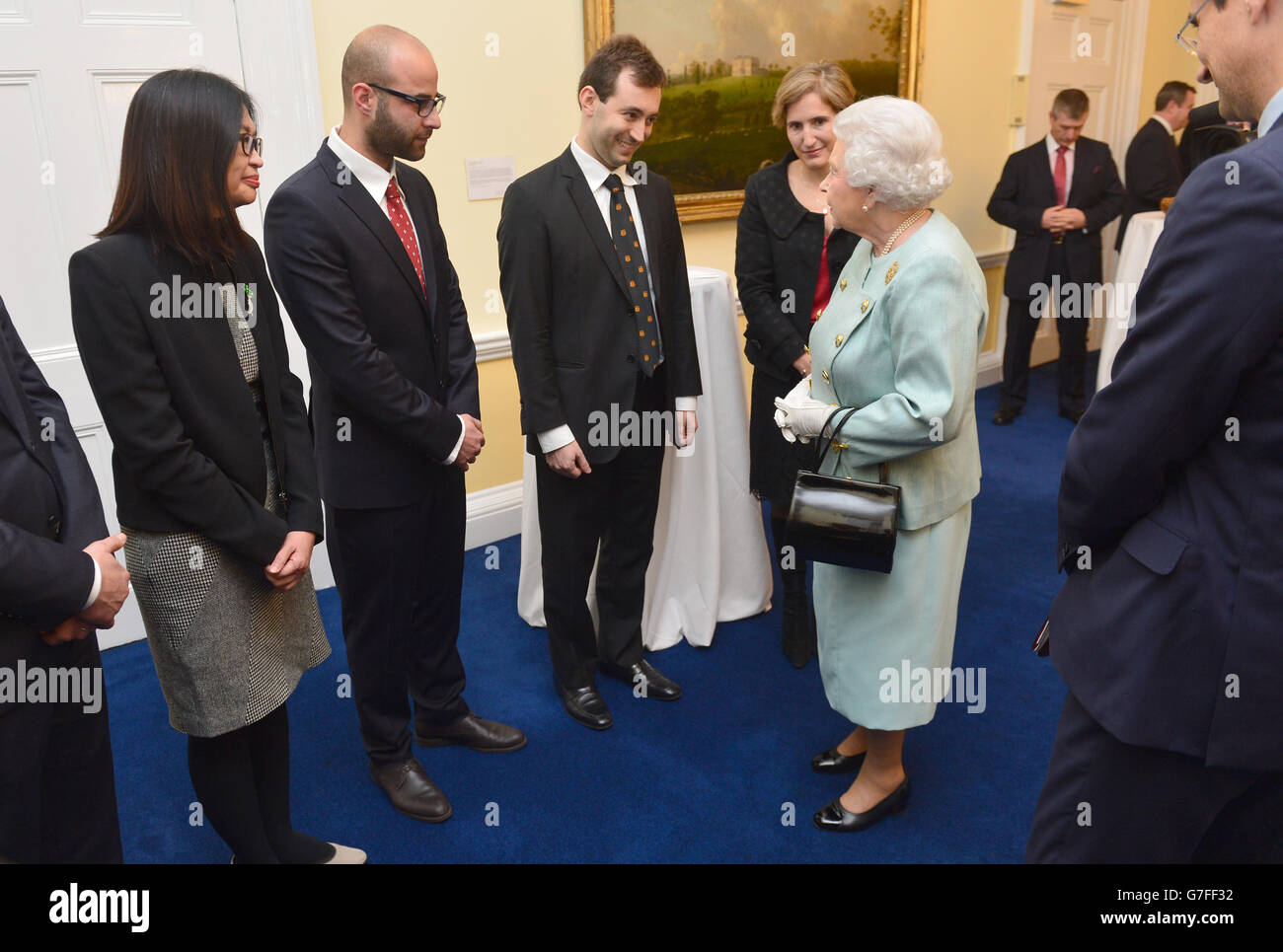 Queen Elizabeth II meets guests during a visit to launch The Queen ...