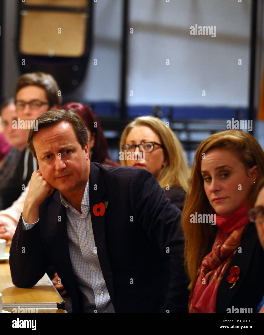 Prime Minister David Cameron attends a community forum in Chatham, as ...