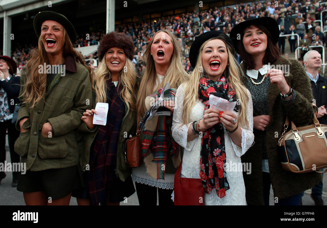 The crowd cheer on the winner in the Masterson Holdings Hurdle during ...