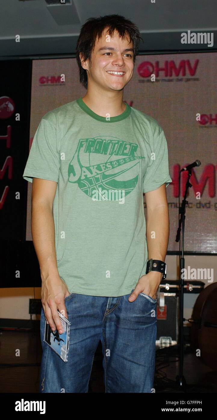 Jazz musician Jamie Cullum performs live during an instore gig and ...