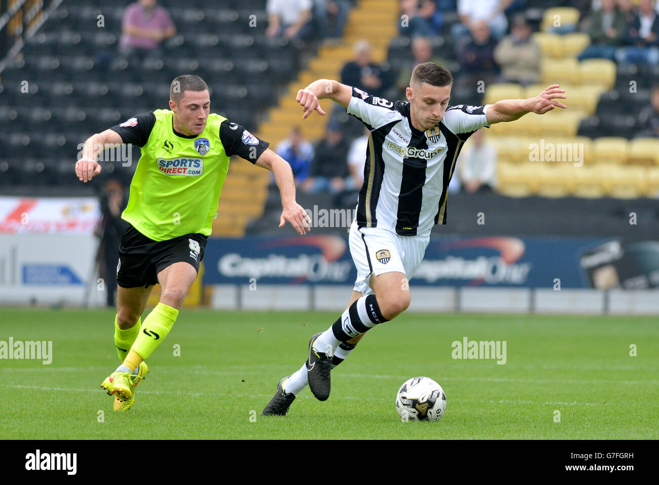 Soccer football league one notts county oldham athletic lane hi-res ...