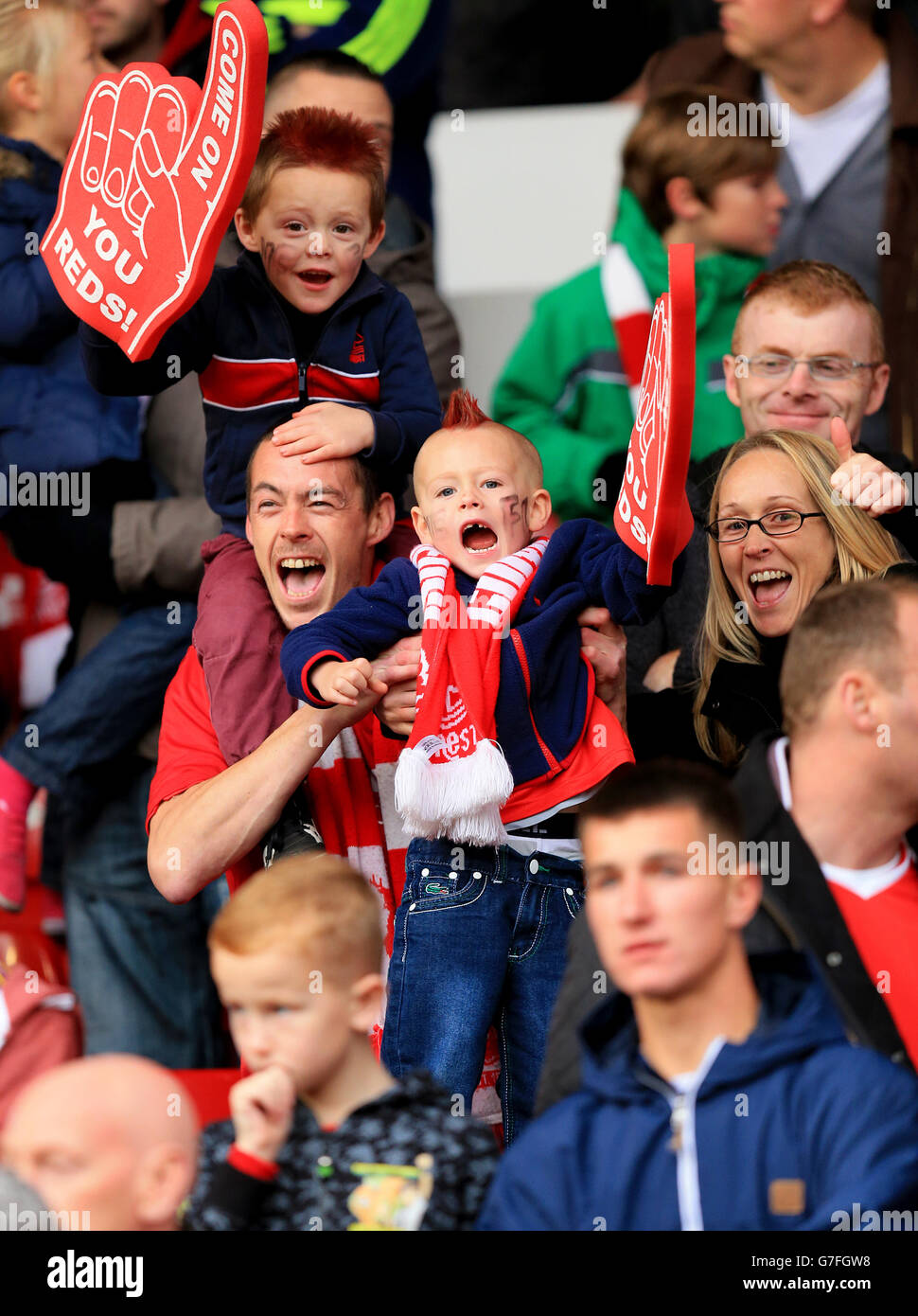 Nottingham Forest fans show their support in the stands Stock Photo - Alamy