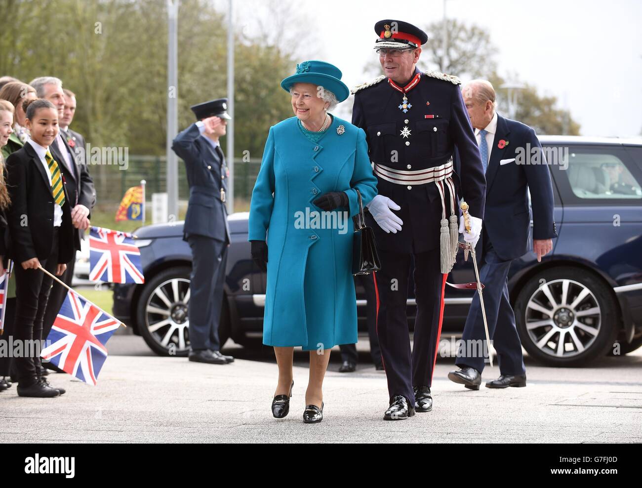 Queen Elizabeth II and The Duke of Edinburgh are greeted by the Lord ...
