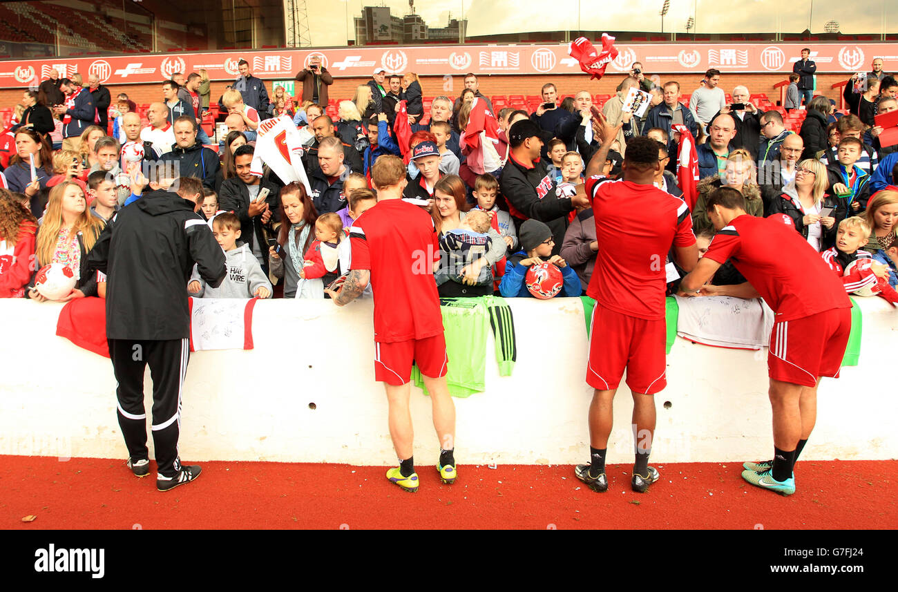 Nottingham forest players training at the city ground hi-res stock ...