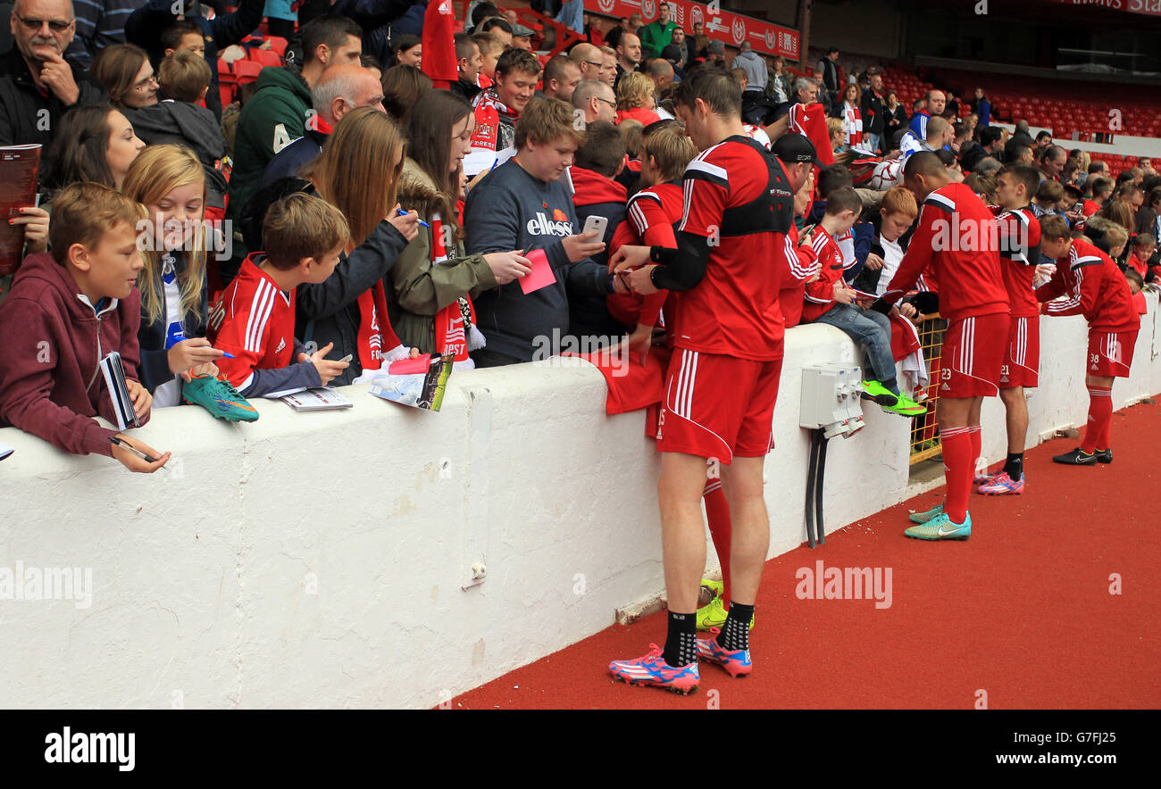Nottingham forest players training at the city ground hi-res stock ...