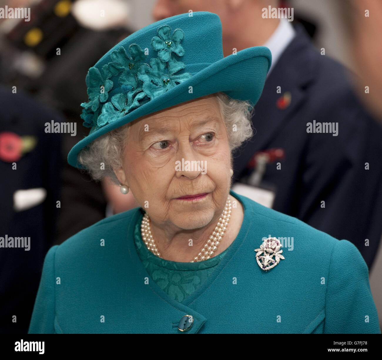 Queen Elizabeth II during an official visit to International Security ...
