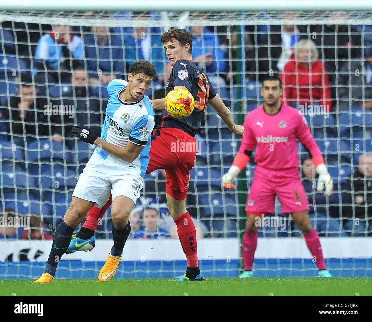 Reading's Jake Cooper (right) battles with Blackburn Rovers' Rudy ...