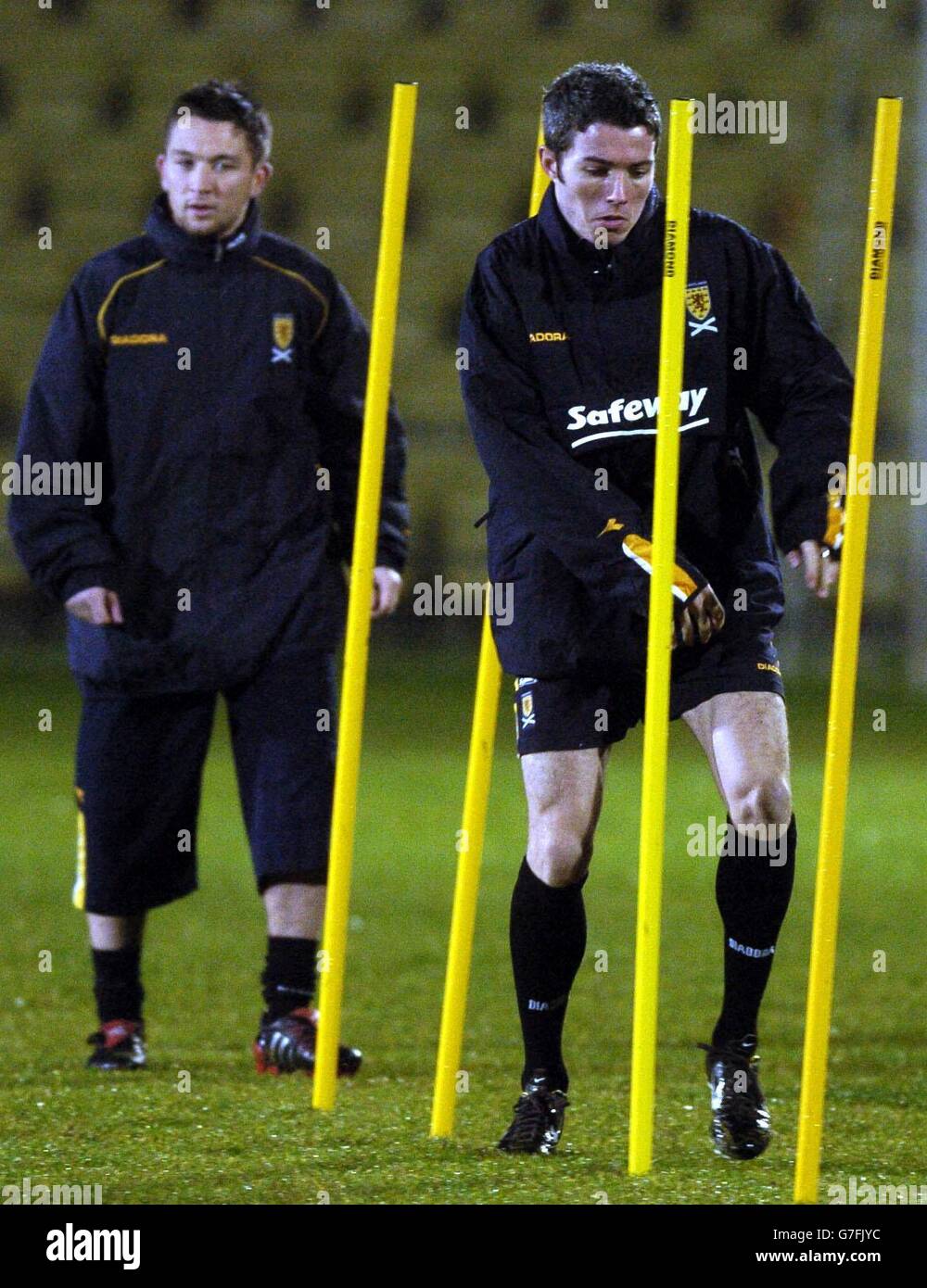 Scotlands Kevin McNaughton (right) and Barry Nicholson (left), during a ...