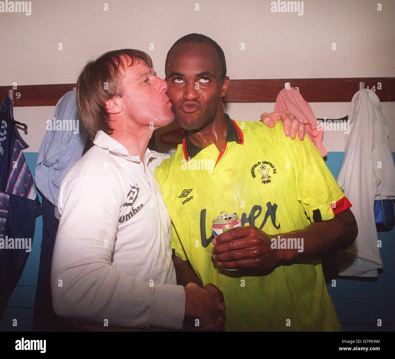 Dave bassett and tony agana celebrate sheffield uniteds promotion hi ...