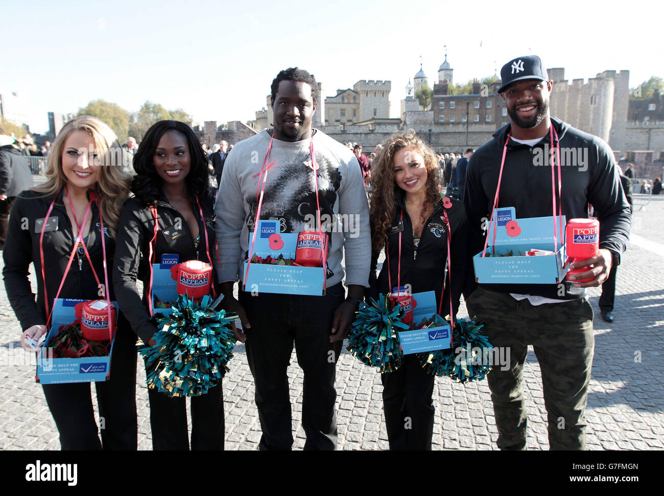 Jacksonville Jaguars players Sen'Derrick Marks (centre) and Marcedes ...