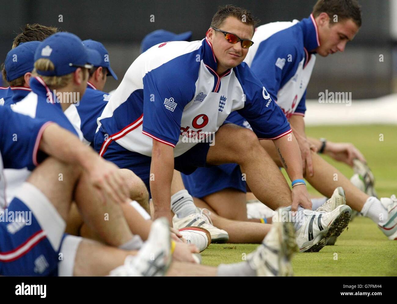 Cricket warm up stretching hi-res stock photography and images - Alamy