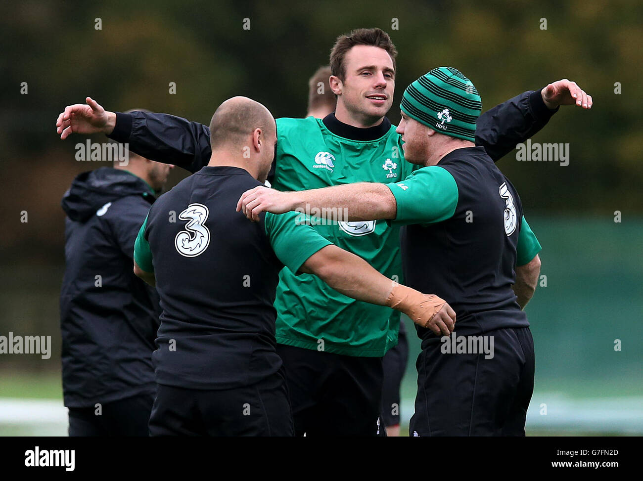 Ireland's (left to right) Richardt Strauss, Tommy Bowe, and Sean Cronin ...