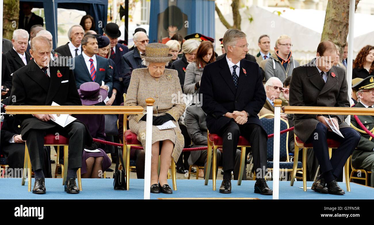 The Duke of Edinburgh, Queen Elizabeth II, King Philippe of Belgium and ...