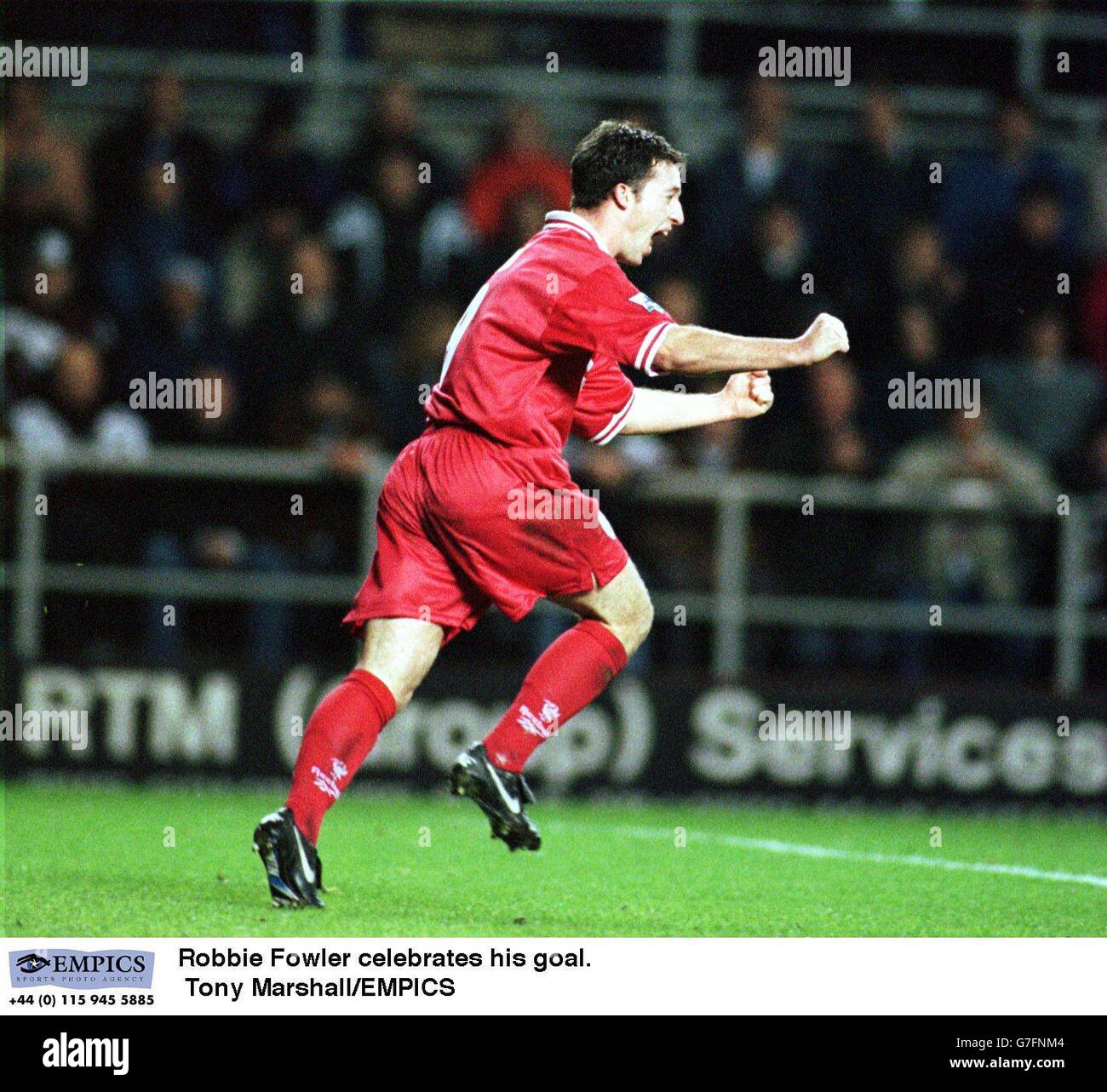 Robbie Fowler celebrates his goal. Tony Marshall/EMPICS Stock Photo - Alamy