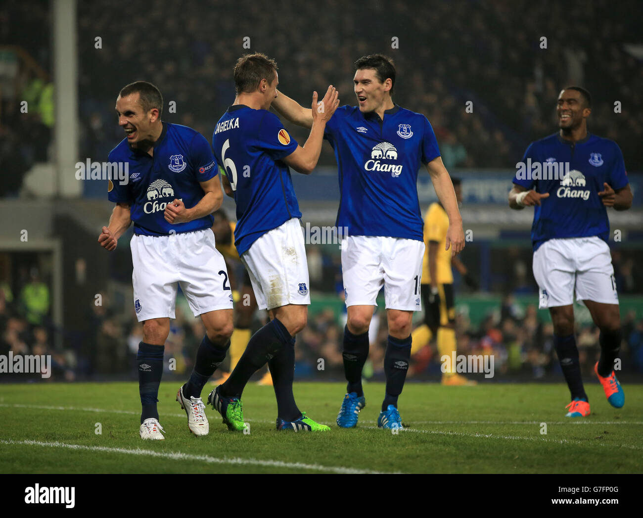 Gareth barry celebrates scoring second hi-res stock photography and ...